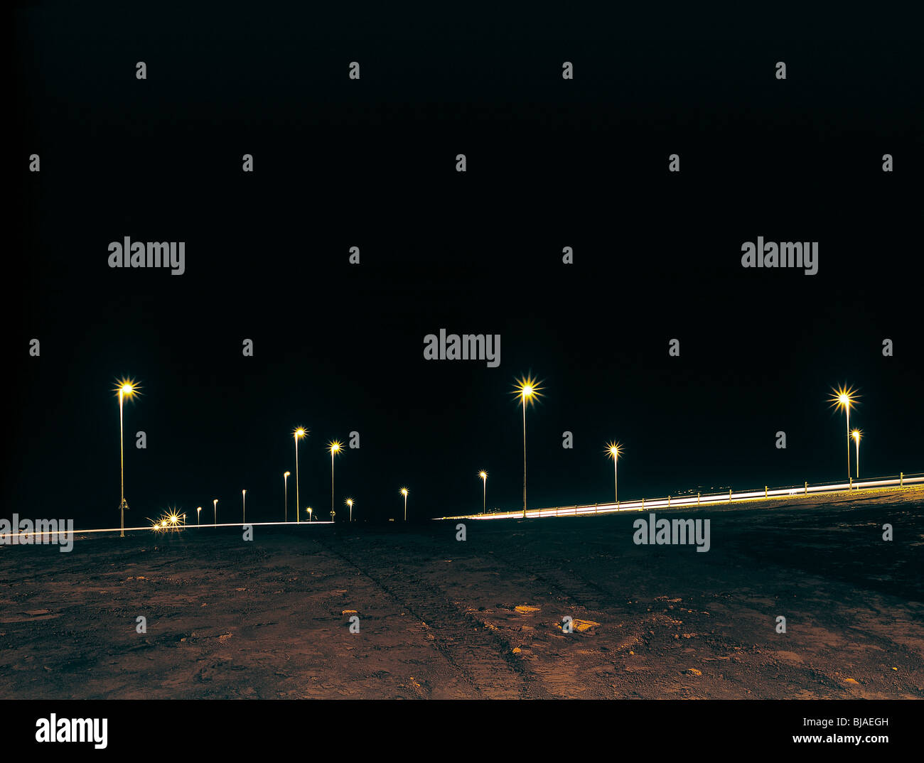 express way at night with lamps Stock Photo - Alamy