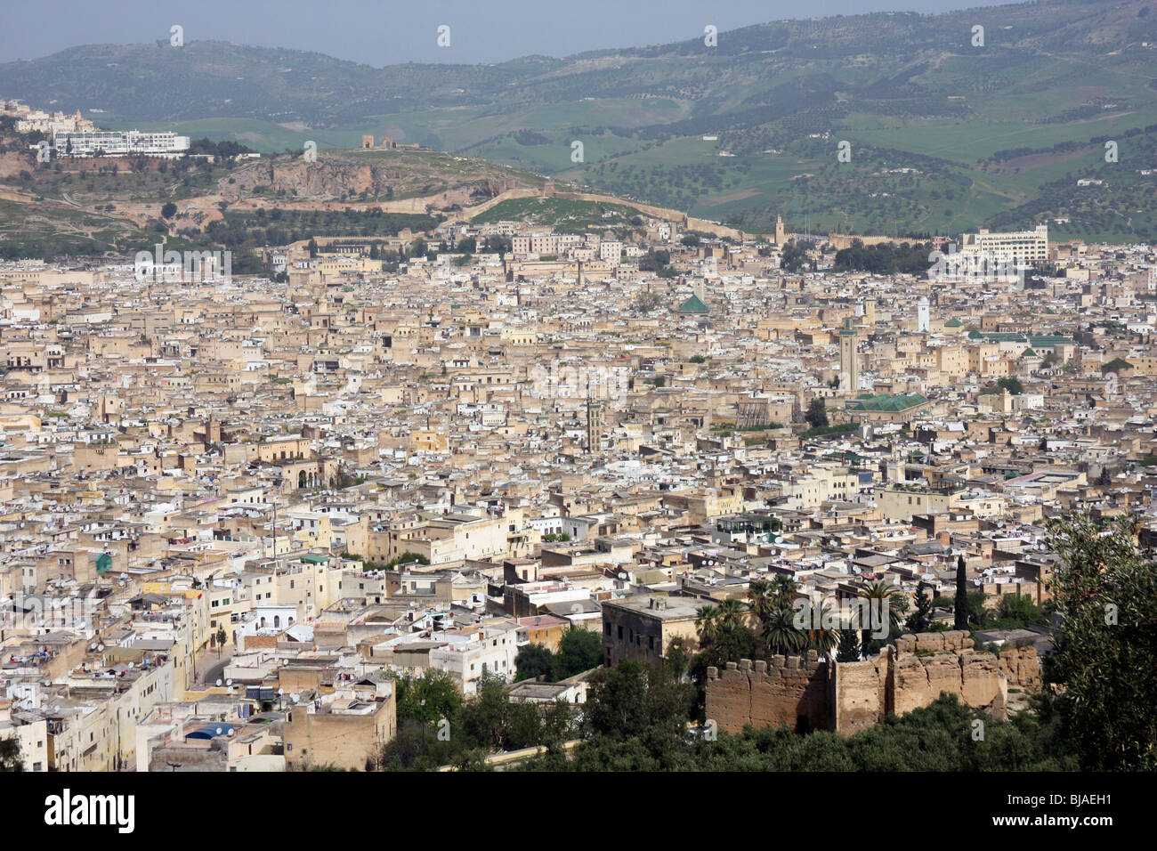 Aerial view of the city of Fez, Morocco Stock Photo - Alamy