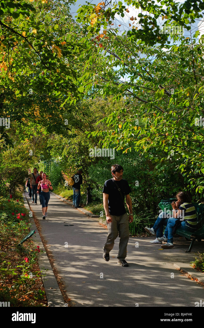 Paris, France - French Adults Walking in "Promenade Plantée" Park ...