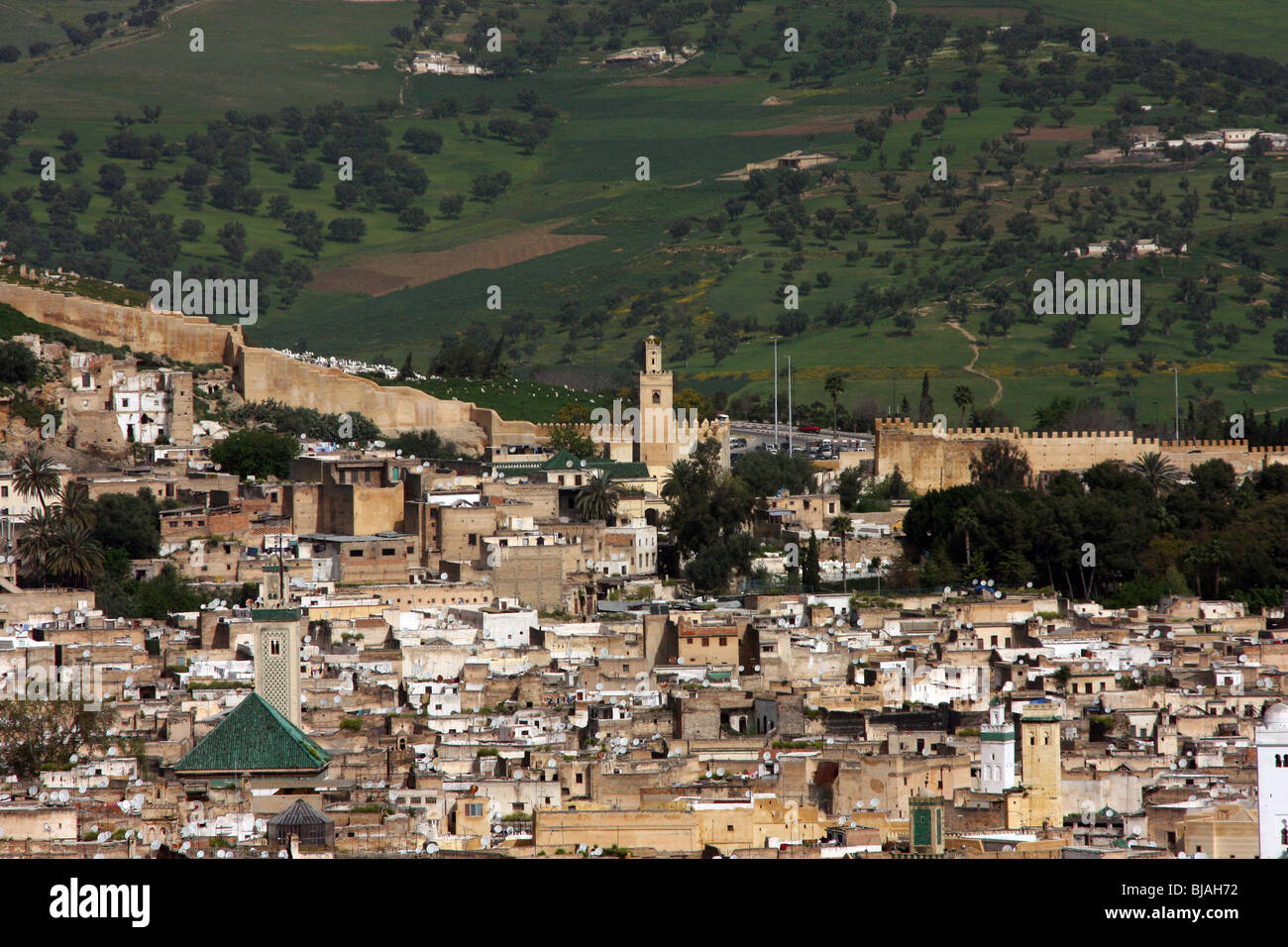 Aerial view of the city of Fez, Morocco Stock Photo - Alamy