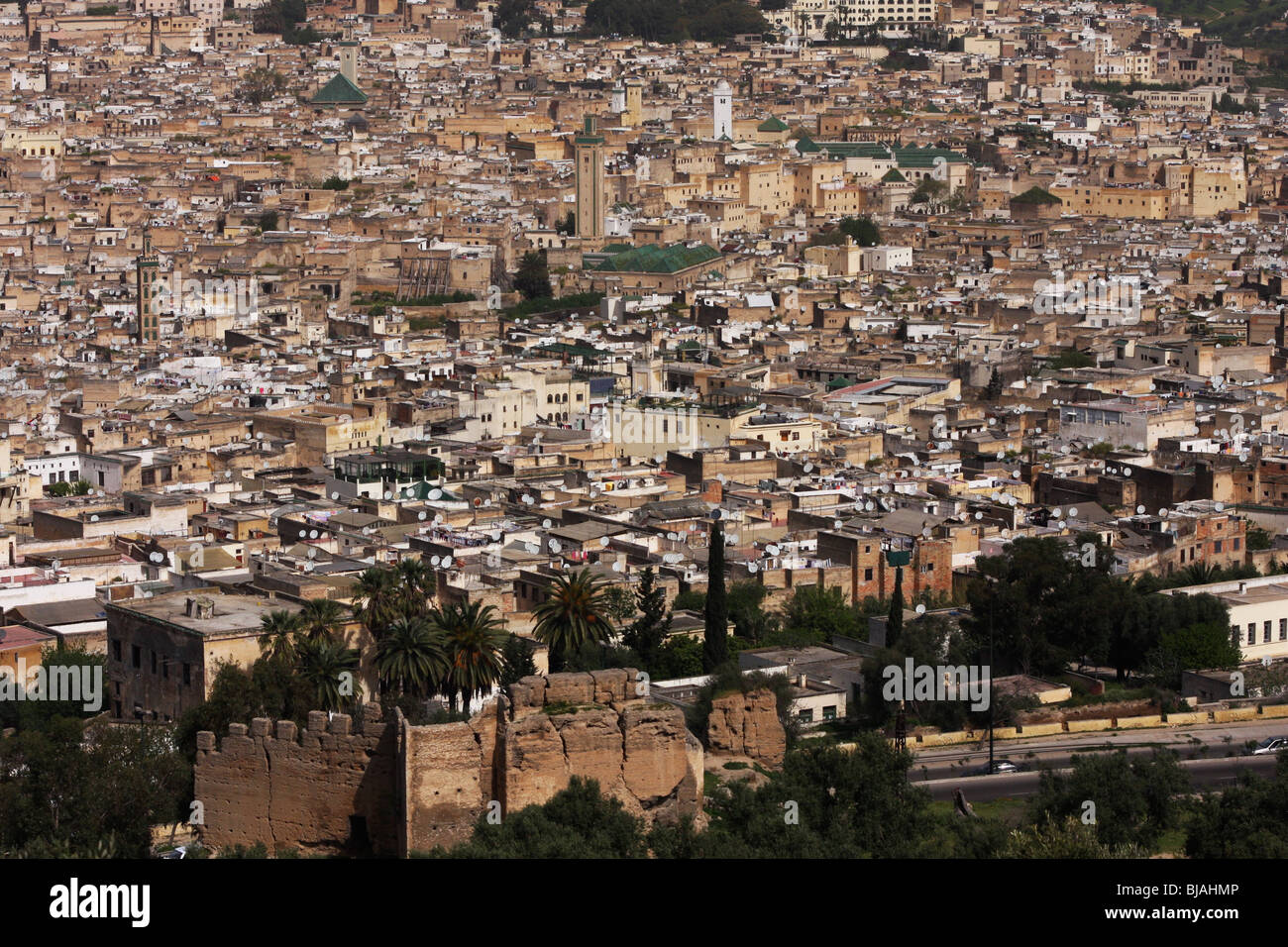 Aerial view of the city of Fez, Morocco Stock Photo - Alamy