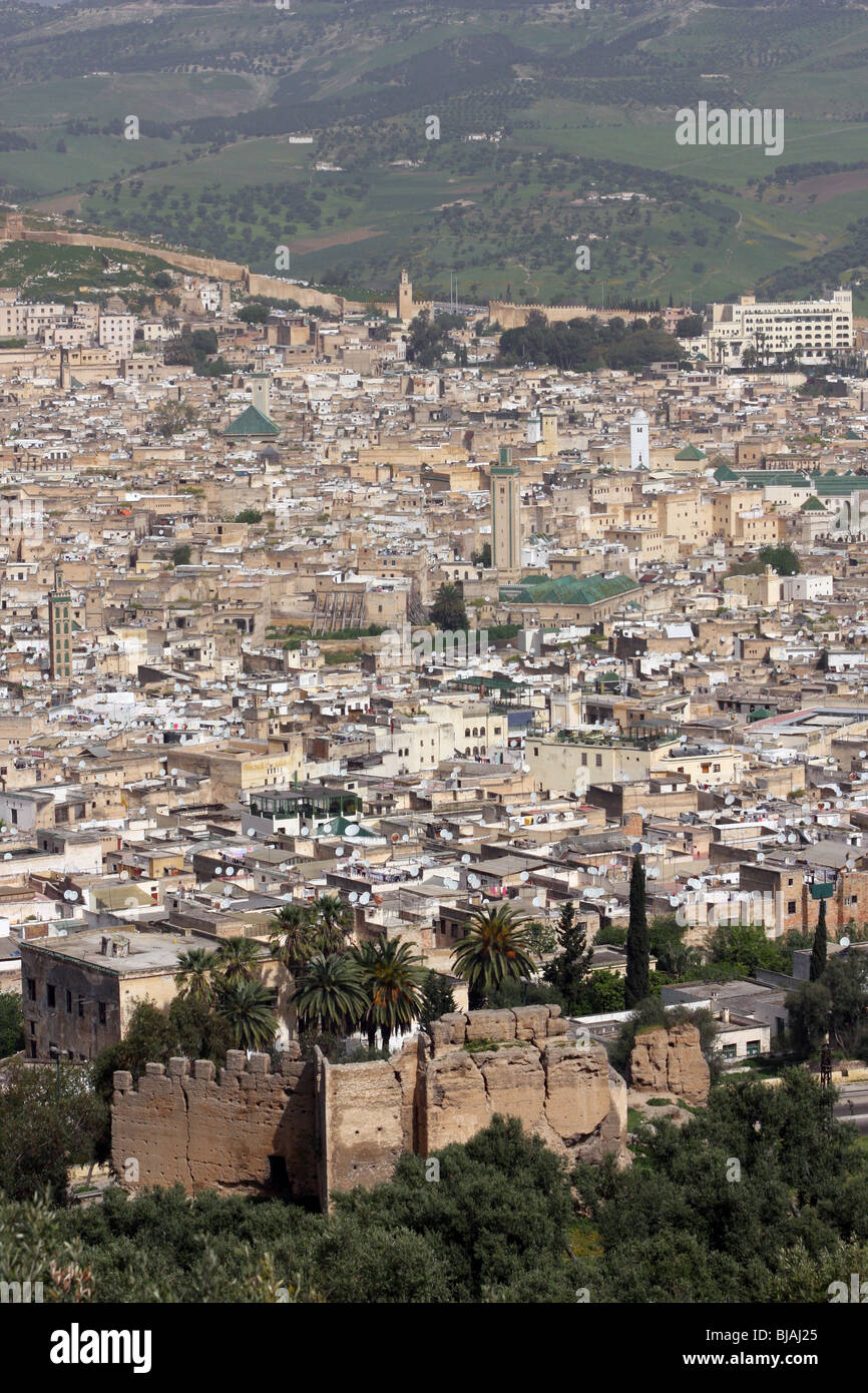 Aerial view of the city of Fez, Morocco Stock Photo - Alamy