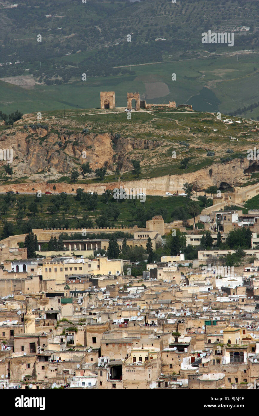 Aerial view of the city of Fez, Morocco Stock Photo - Alamy
