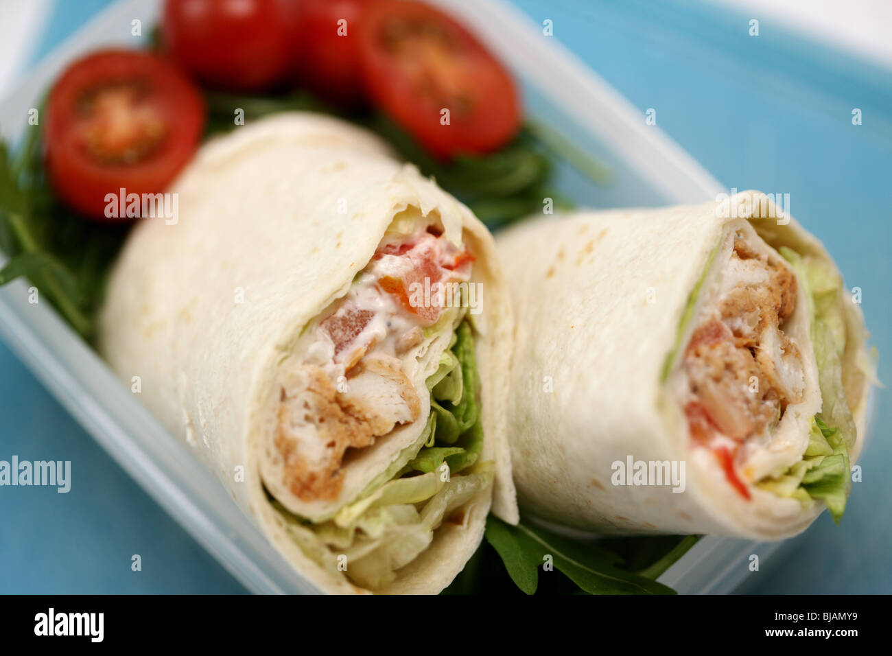 Chicken Tikka Wrap Lunchbox Stock Photo - Alamy