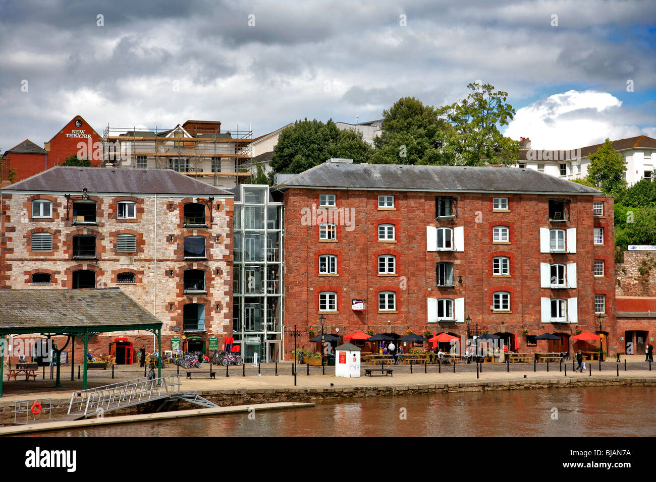 Quayside pubs and restaurant, Exeter, Devon, England Stock Photo - Alamy