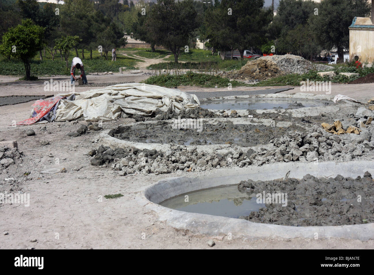 Making handicraft ceramic tiles Stock Photo - Alamy