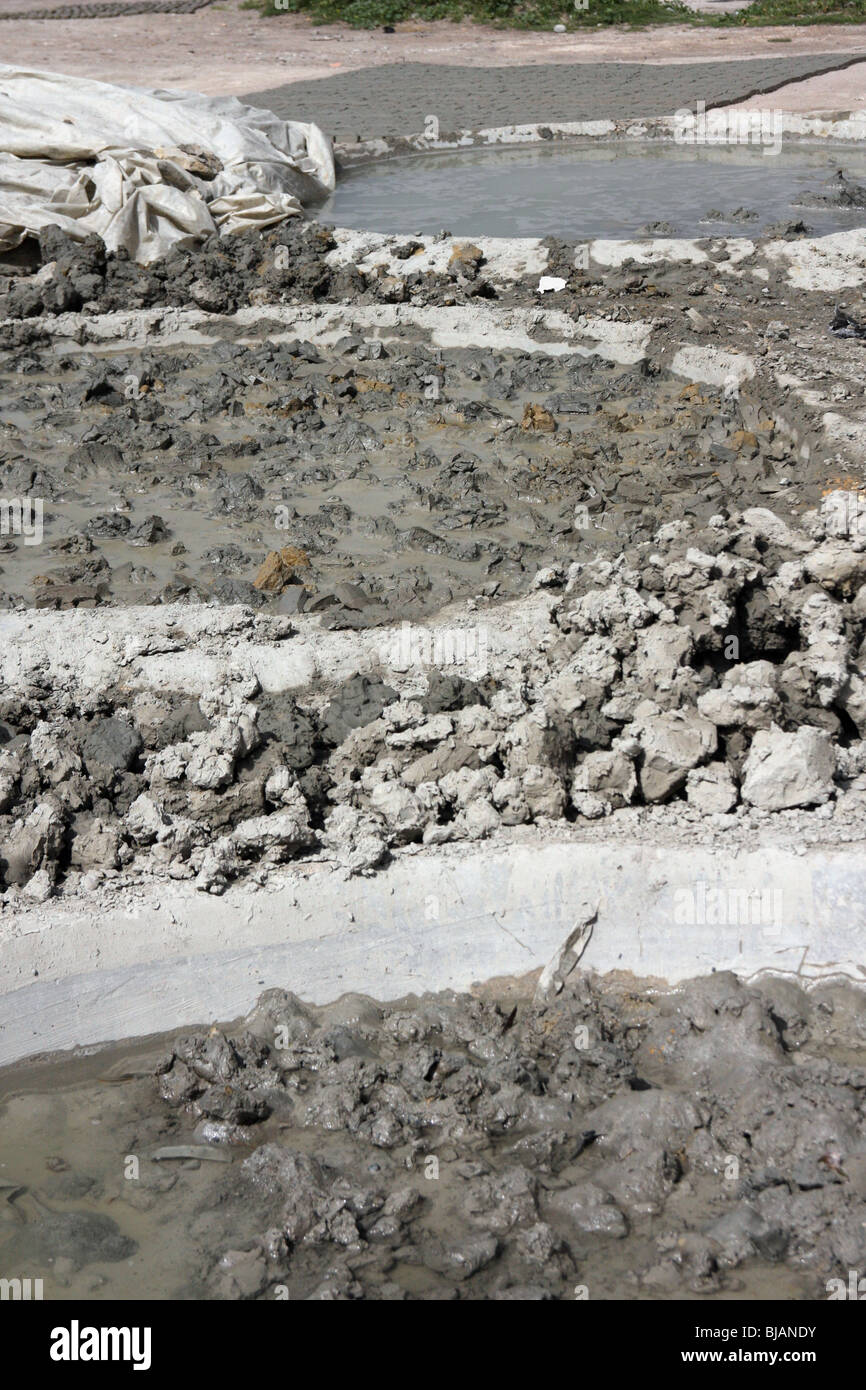 Making handicraft ceramic tiles Stock Photo - Alamy