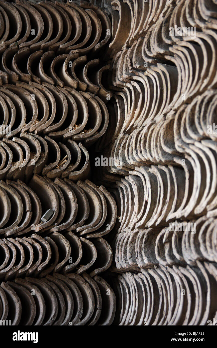 Display of handicraft roof tiles Stock Photo - Alamy