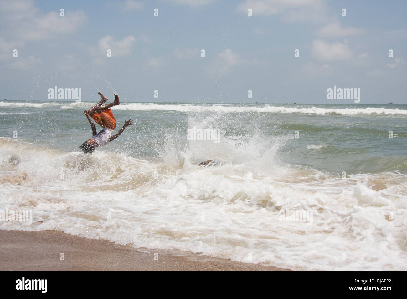 Somersault acrobatics beach india hi-res stock photography and images ...