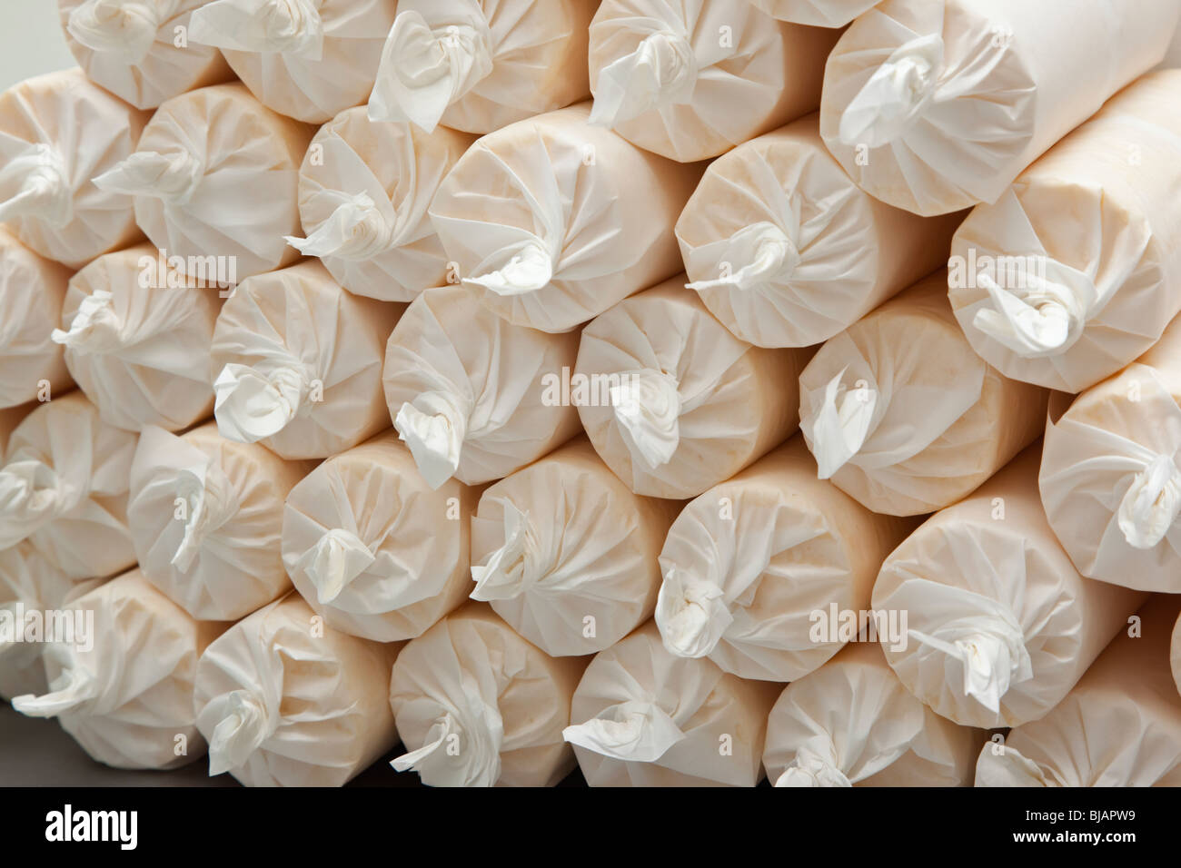 Packs of handmade local butter stacked ready for market Stock Photo - Alamy