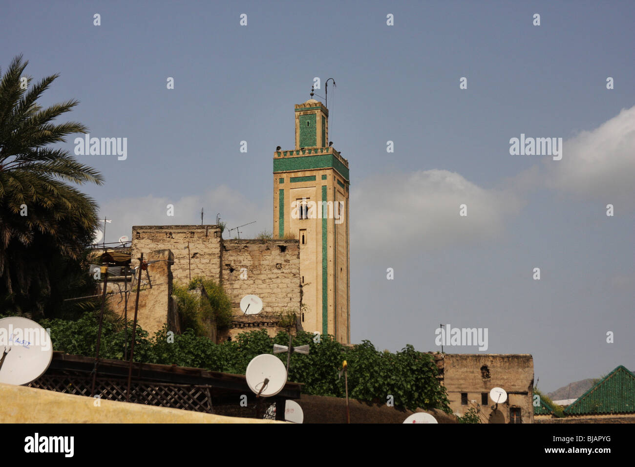 View of Fez with the minaret of the Andalusian mosque Stock Photo - Alamy