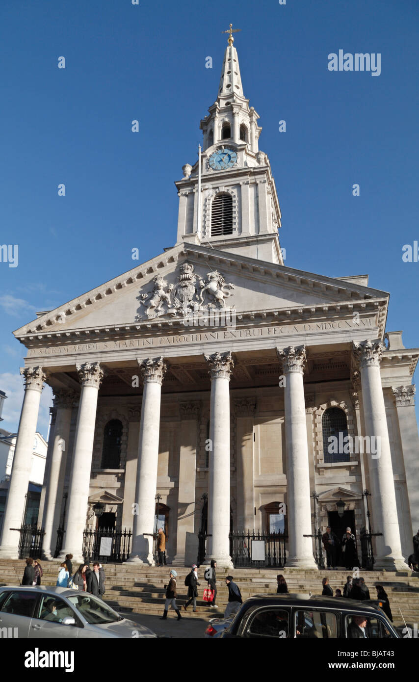 Front view of the impressive St Martin in the Fields church, near ...