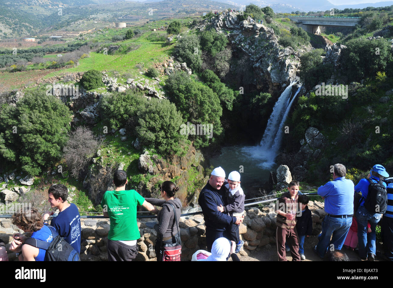 Israel, Golan Heights, Saar stream and waterfall nature reserve Stock ...