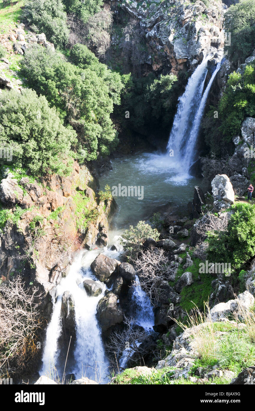 Israel, Golan Heights, Saar stream and waterfall nature reserve Stock ...