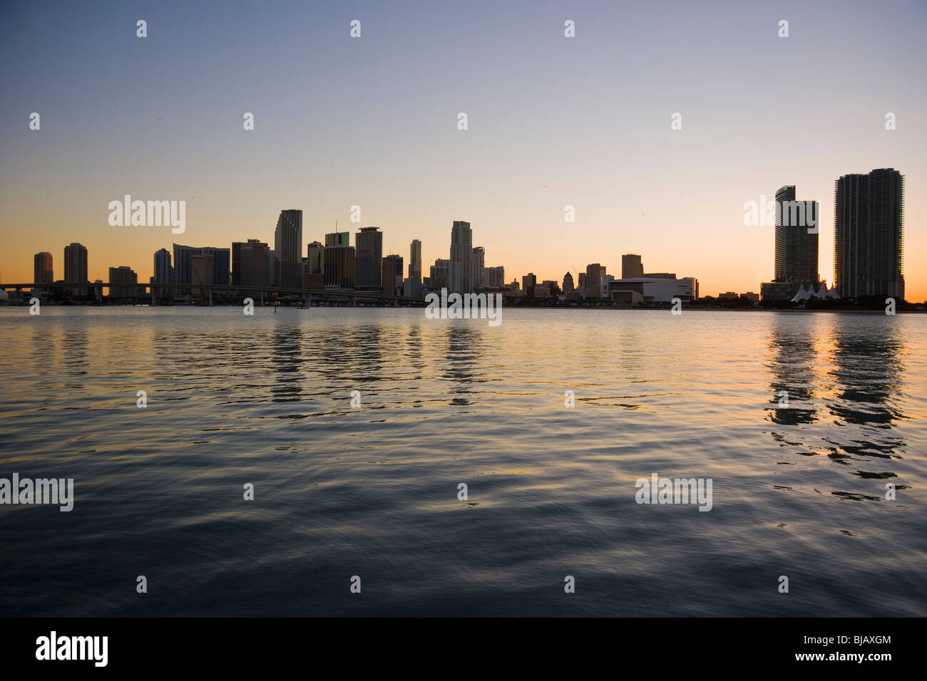 Miami skyline at dusk, Florida, USA Stock Photo - Alamy