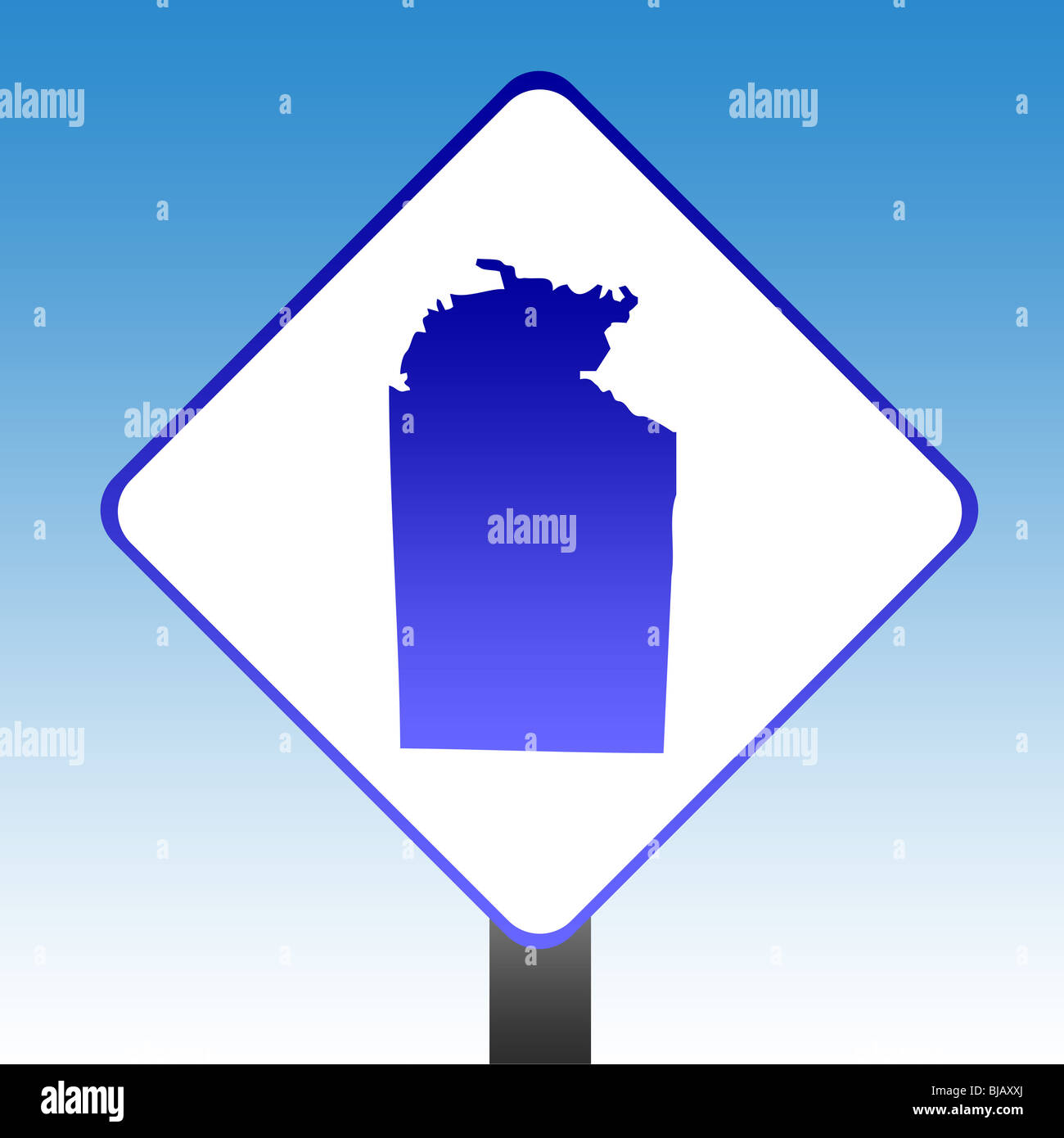 Australia state of Northern Territory road sign with blue sky ...