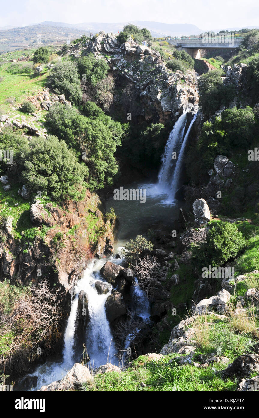 Israel, Golan Heights, Saar stream and waterfall nature reserve Stock ...