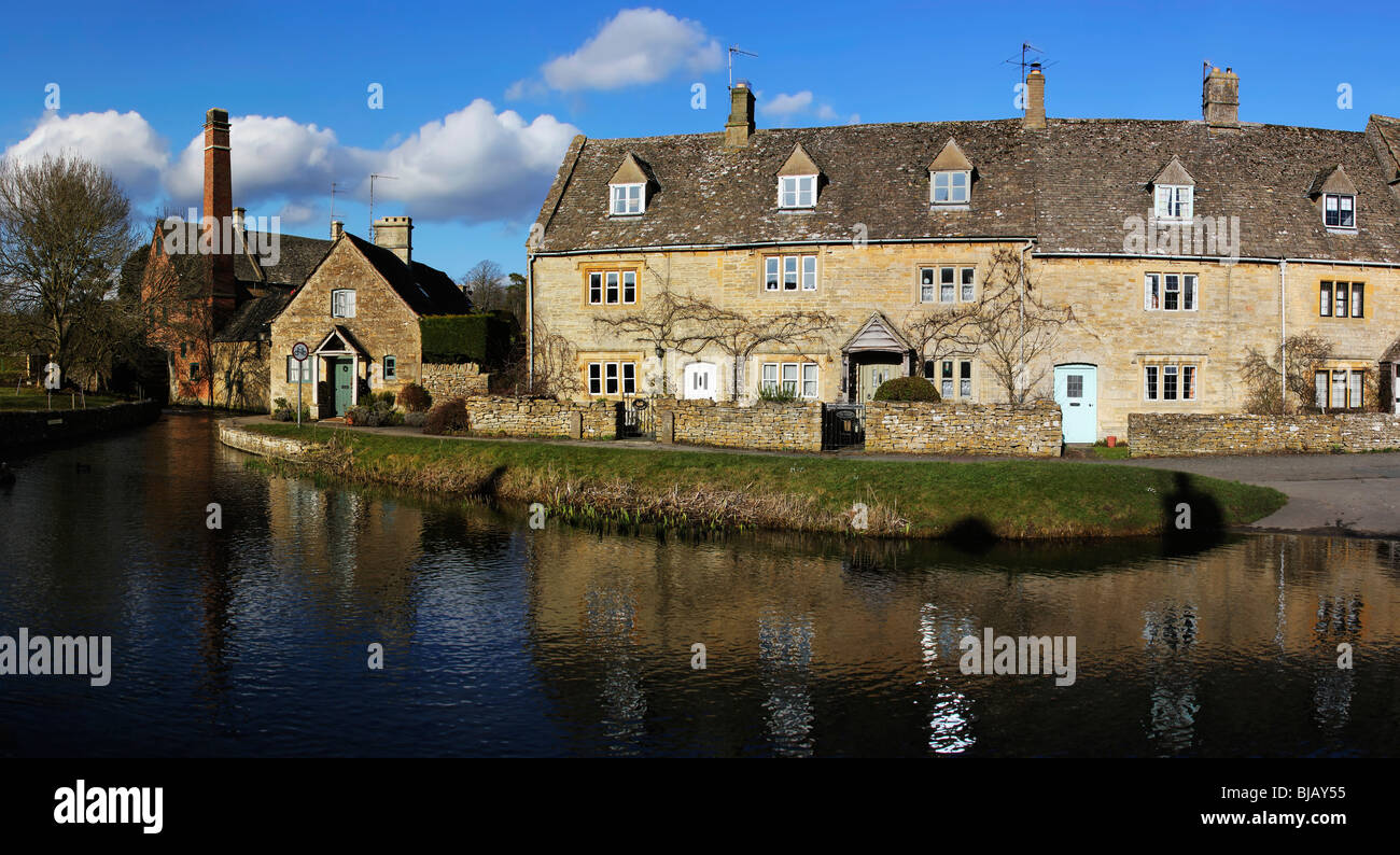 lower slaughter village the cotswolds gloucestershire the midlands ...