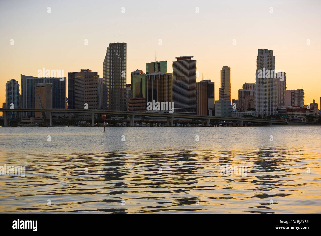 Miami skyline at dusk, Florida, USA Stock Photo - Alamy