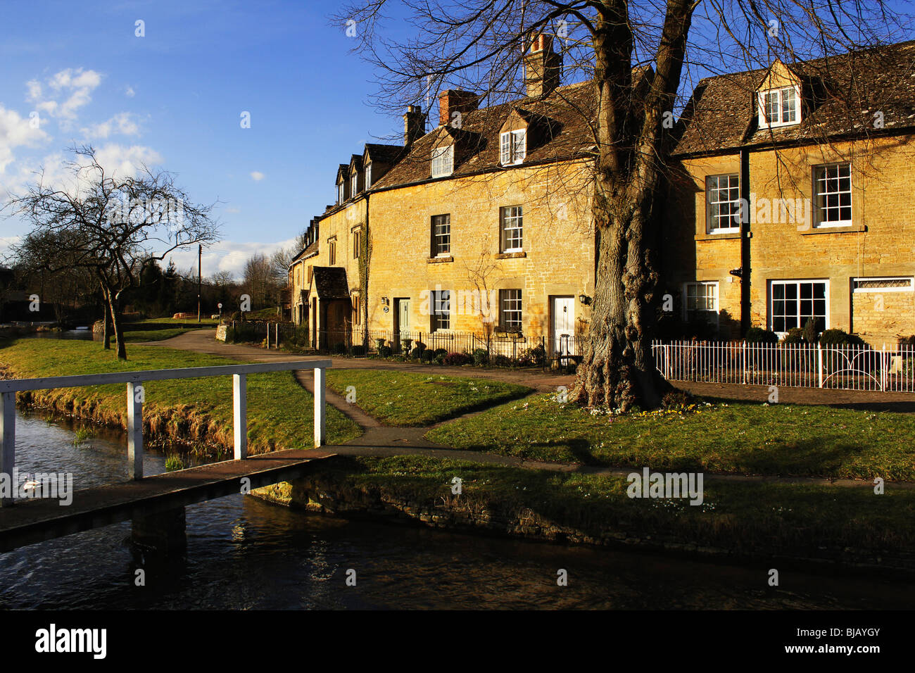 lower slaughter village the cotswolds gloucestershire the midlands ...