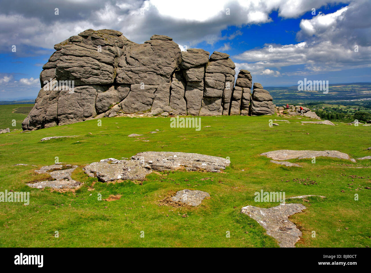 Summer Landscape view of Haytor Granite Rock Formation at Dartmoor ...