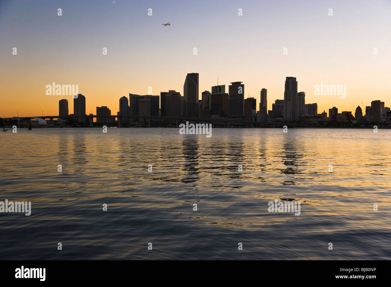 Miami skyline at dusk, Florida, USA Stock Photo - Alamy