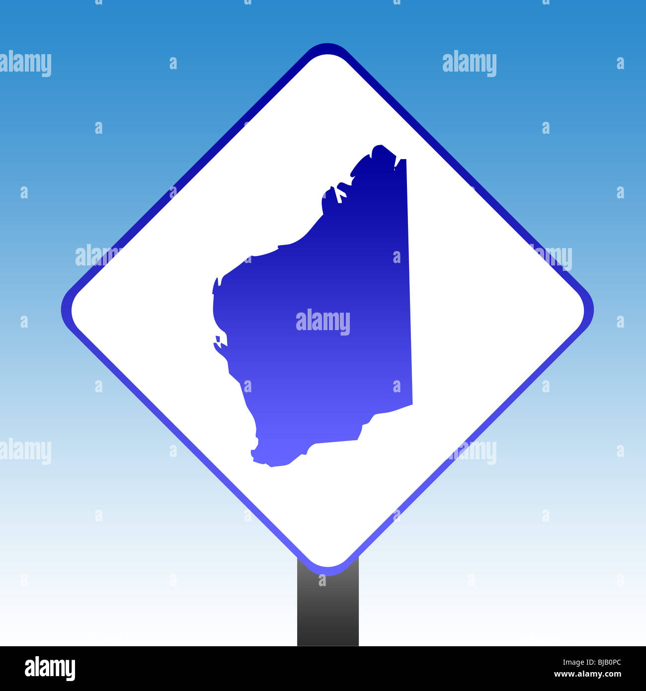 Australia state of Western Australia road sign with blue sky background ...