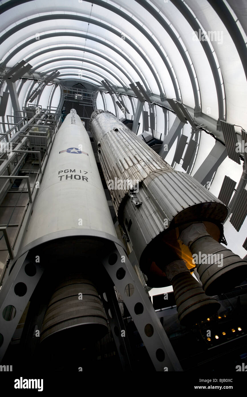 Rockets on display in the National Space Centre in Leicester UK Stock ...