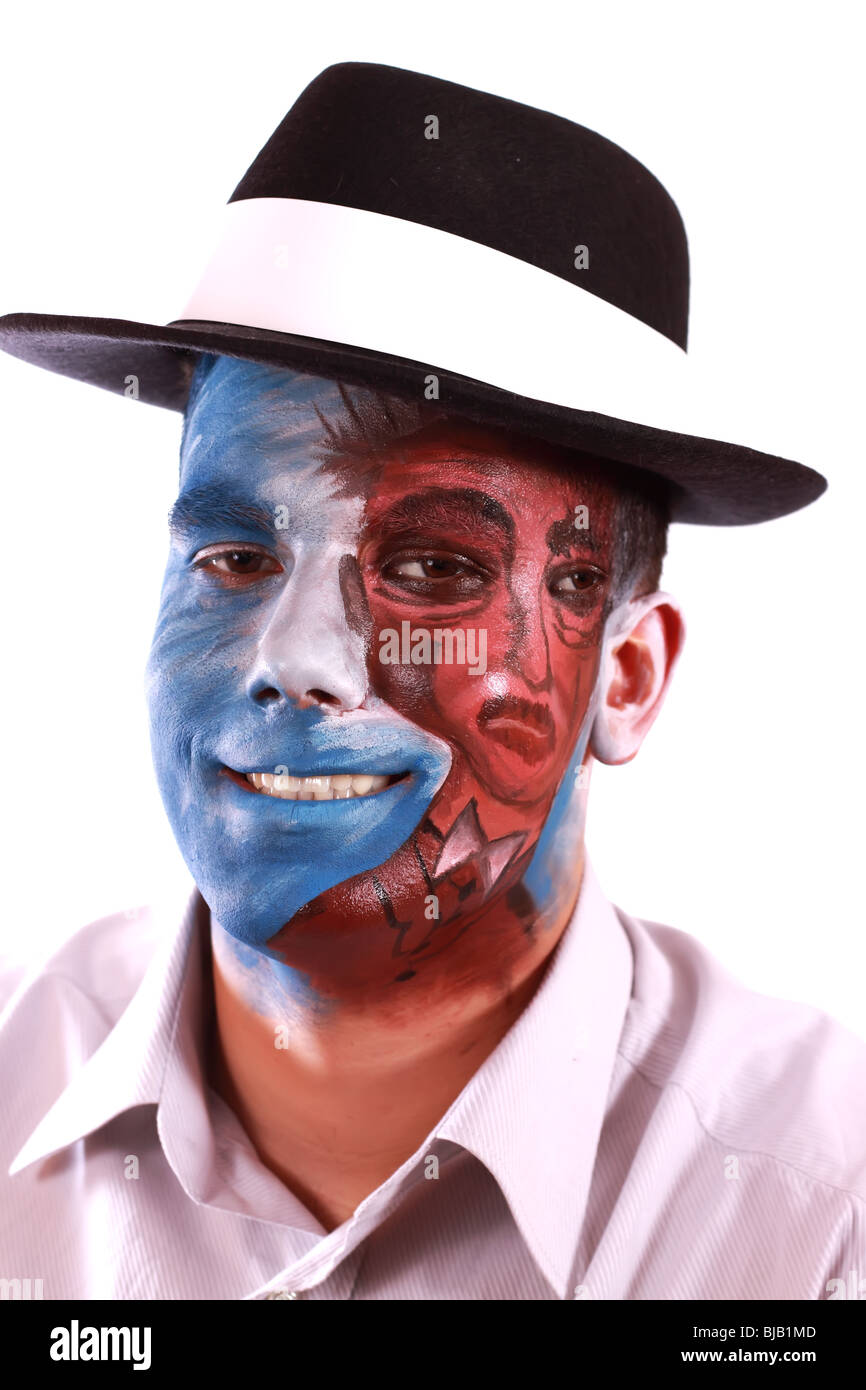 Man face white mask painting hi-res stock photography and images - Alamy