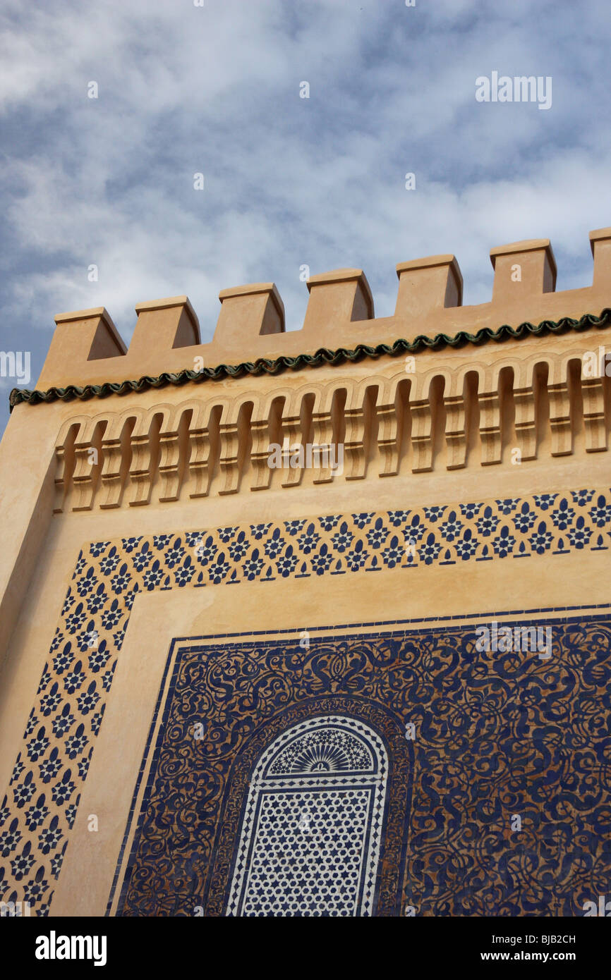 Detail of the Blue Gate, at the entrance of the Medina in Fez, Morocco ...