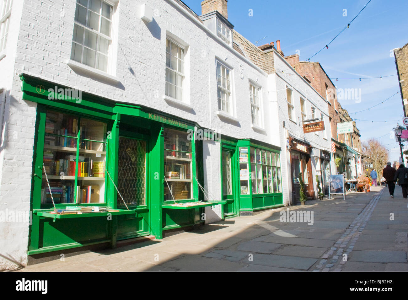 Hampstead , London , Flask Walk , pedestrian mews with Keith Fawkes ...