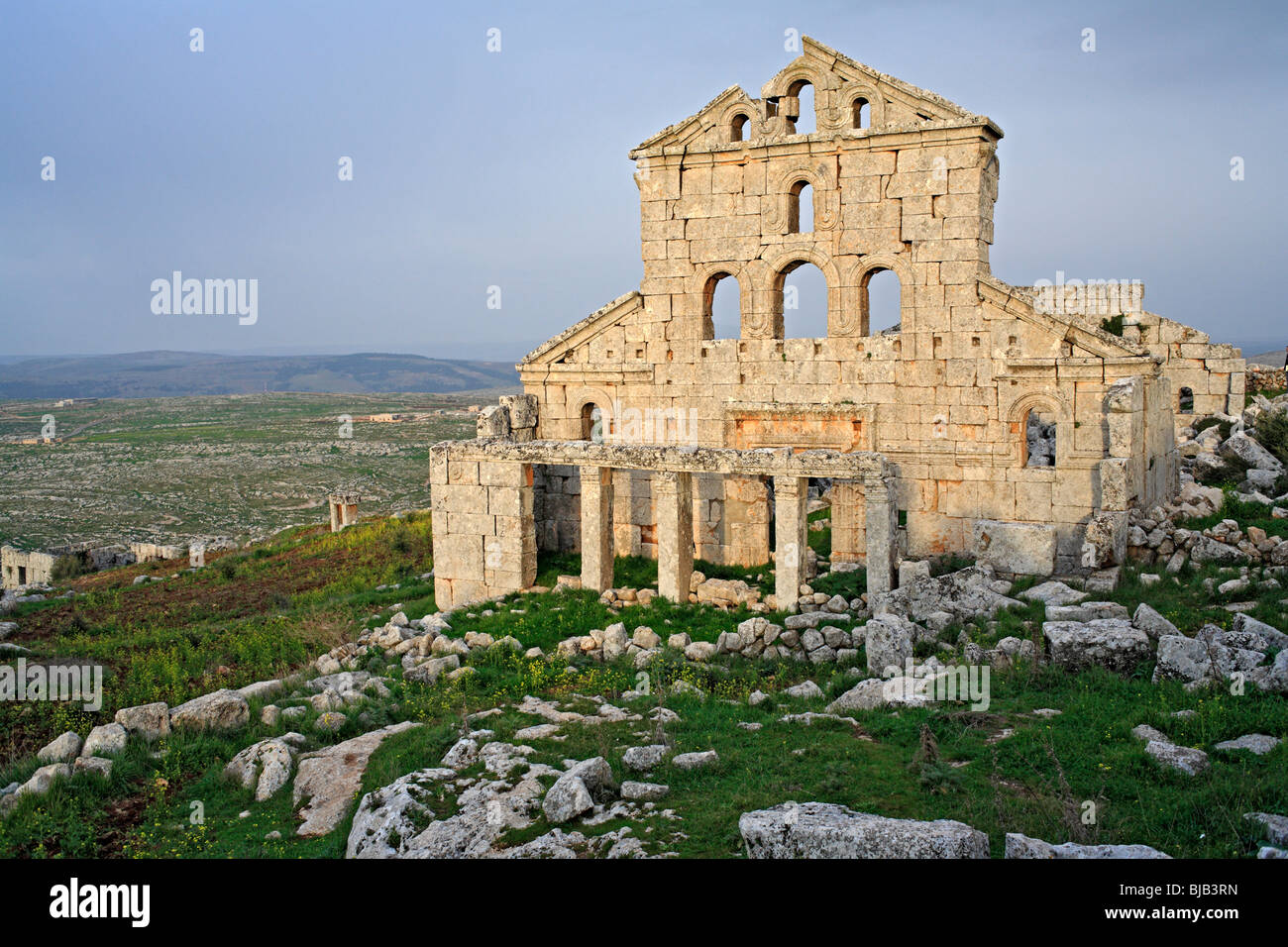 Byzantine ruins, Basilica, Baqirha, Syria Stock Photo - Alamy
