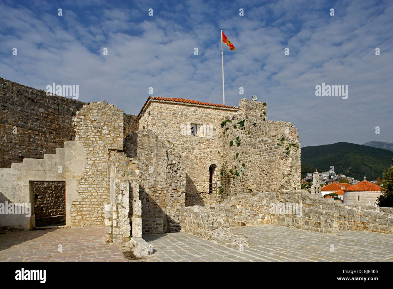 Budva,old town peninsula,citadel,Montenegro Stock Photo - Alamy