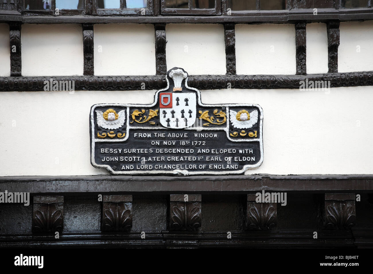 Plaque on Bessie Surtees' house on Newcastle quayside Stock Photo - Alamy