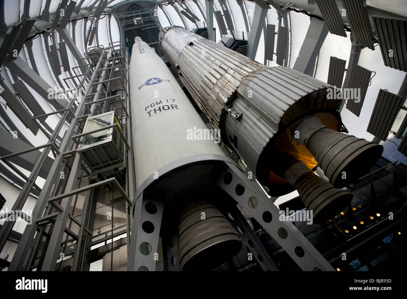 Rockets on display in the National Space Centre in Leicester UK Stock ...