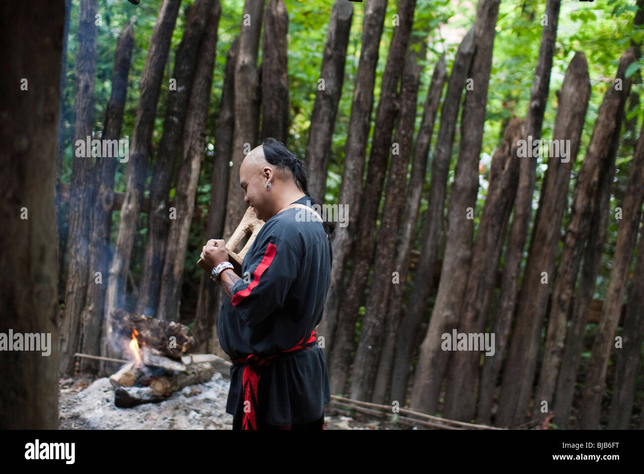 Cherokee native tribe reservation North Carolina NC Oconaluftee Village ...