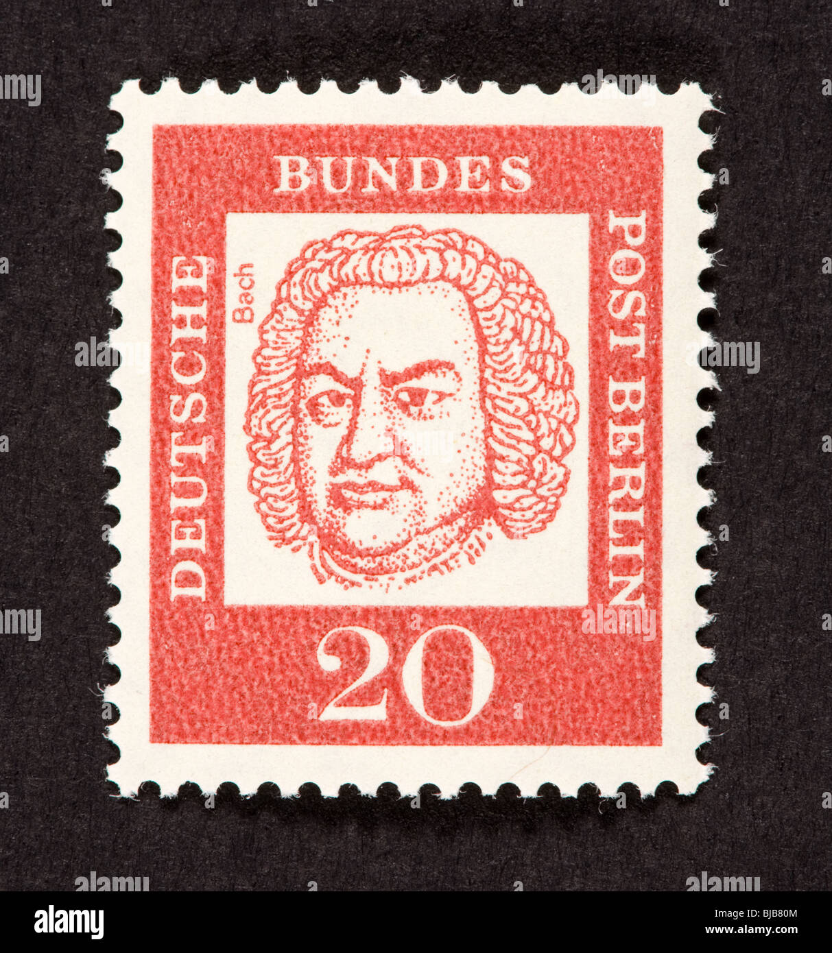 Postage stamp of Berlin depicting Johann Sebastian Bach Stock Photo - Alamy