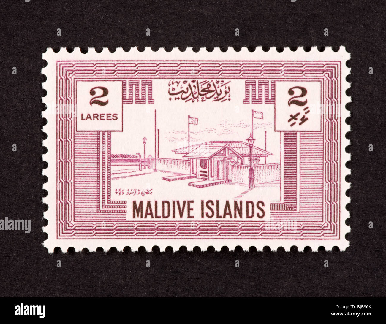 Postage stamp of the Maldive Islands depicting the Tomb of Sultan Stock ...