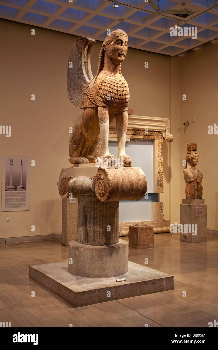 The Sphinx in the Archaeological Museum in Delphi,Greece Stock Photo ...