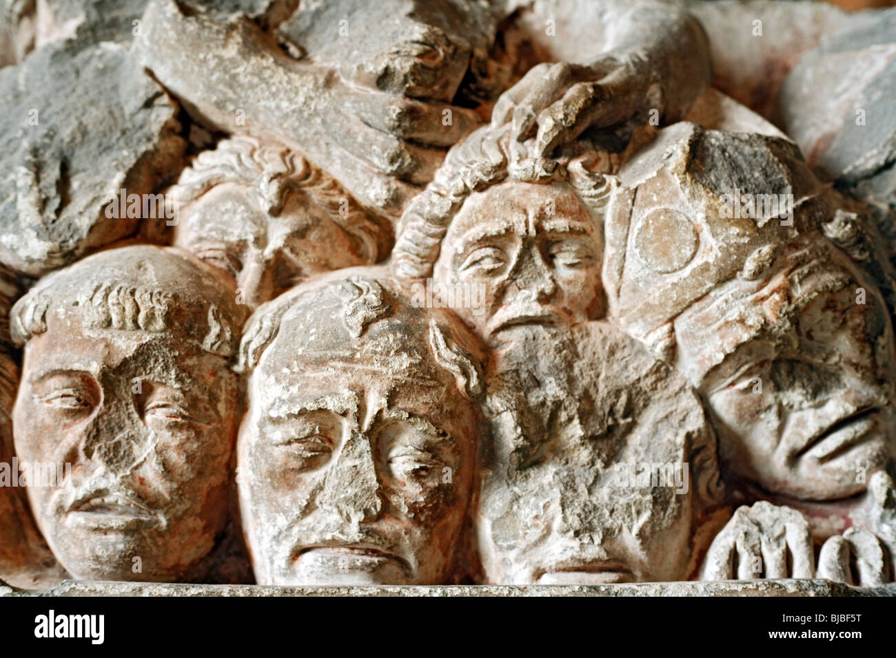 Romanesque sculpture in crypt of Bourges Cathedral (1195-1270), UNESCO ...