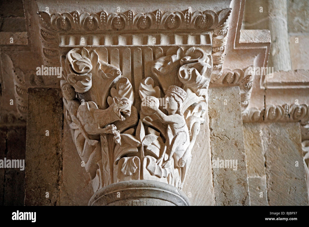 Capital columns in Church Sainte Marie Madeleine (Basilica of St ...