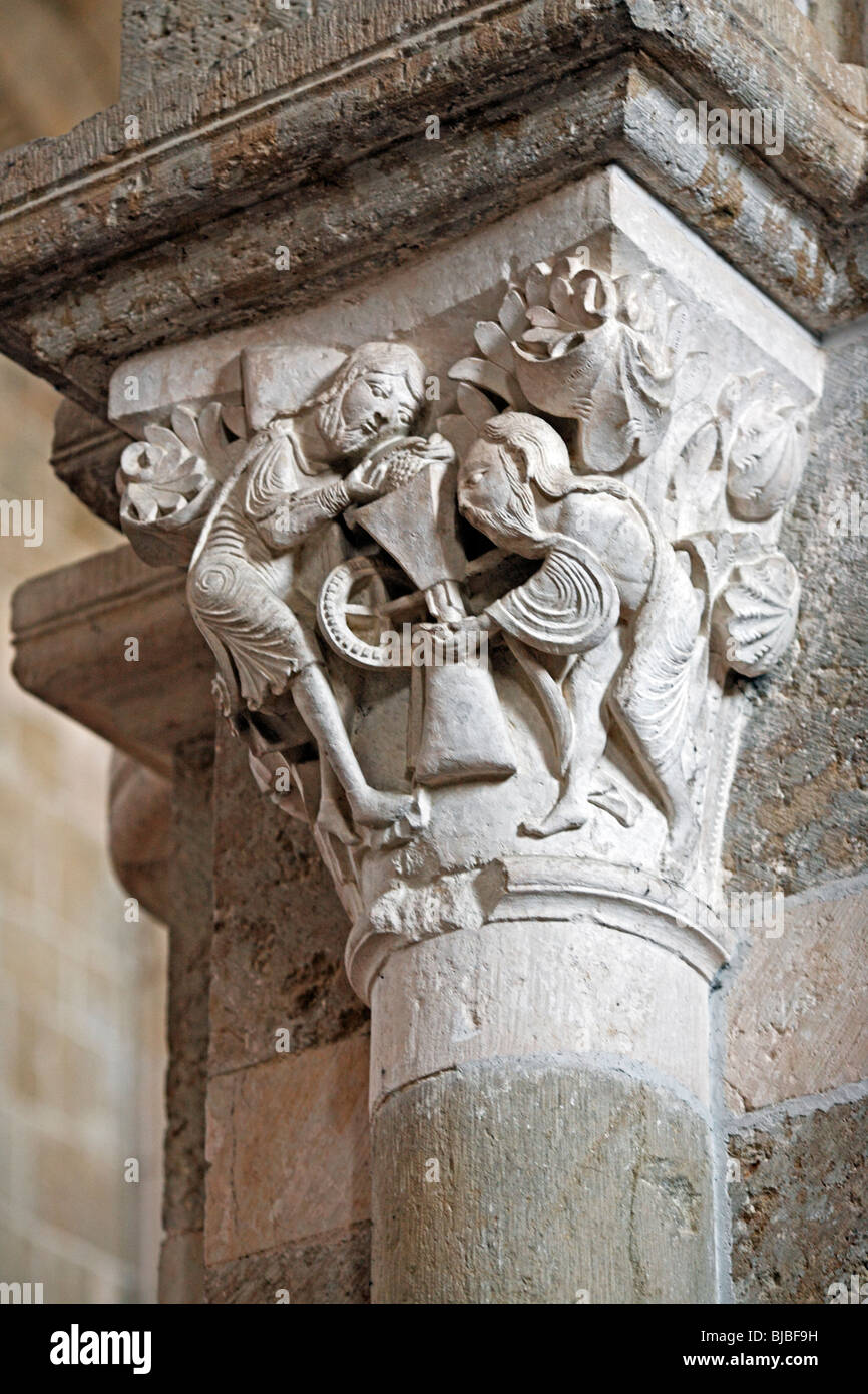 Capital columns in Church Sainte Marie Madeleine (Basilica of St ...