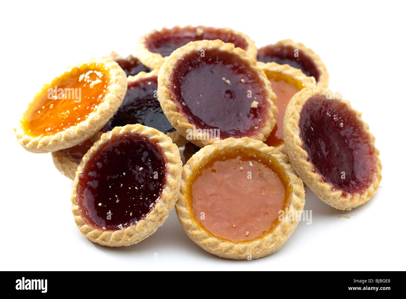 Pile of assorted Jam tarts Stock Photo - Alamy