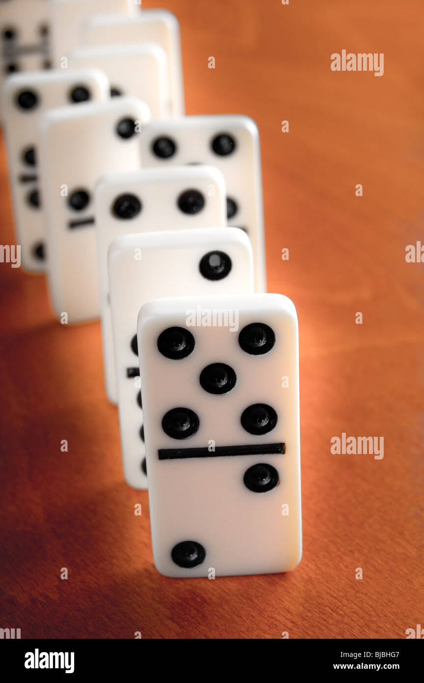 dominoes tiles in a row Stock Photo - Alamy