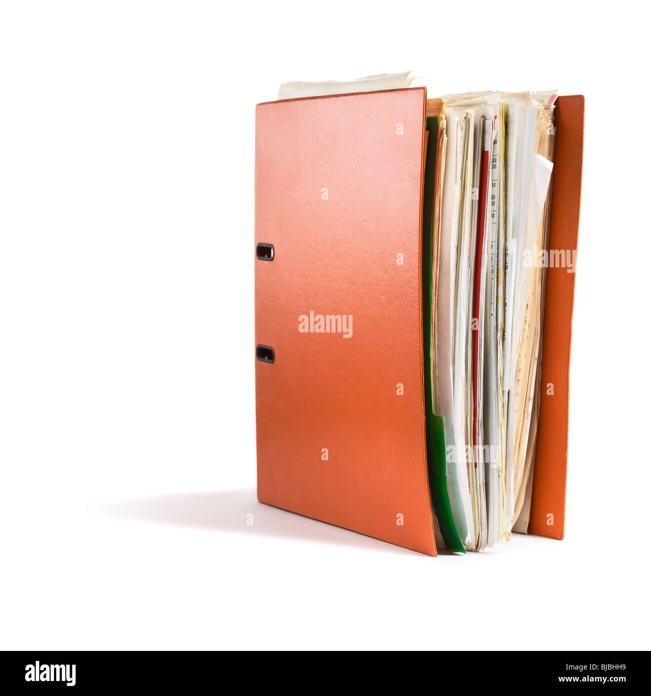 Papers in Old Folder on White Background Stock Photo - Alamy