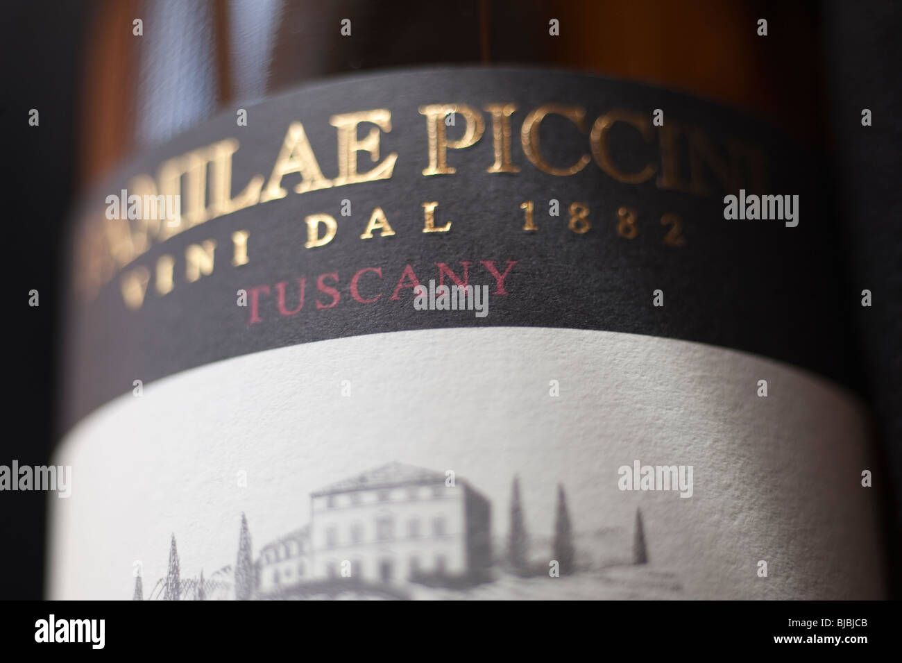 Chianti, wine bottle label closeup Stock Photo - Alamy