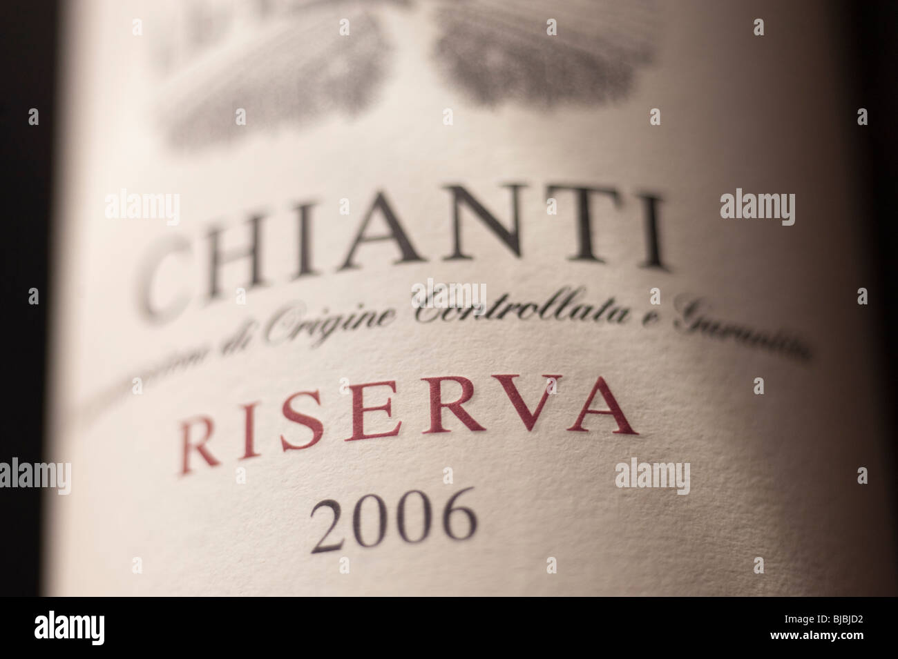 Chianti, wine bottle label closeup Stock Photo - Alamy