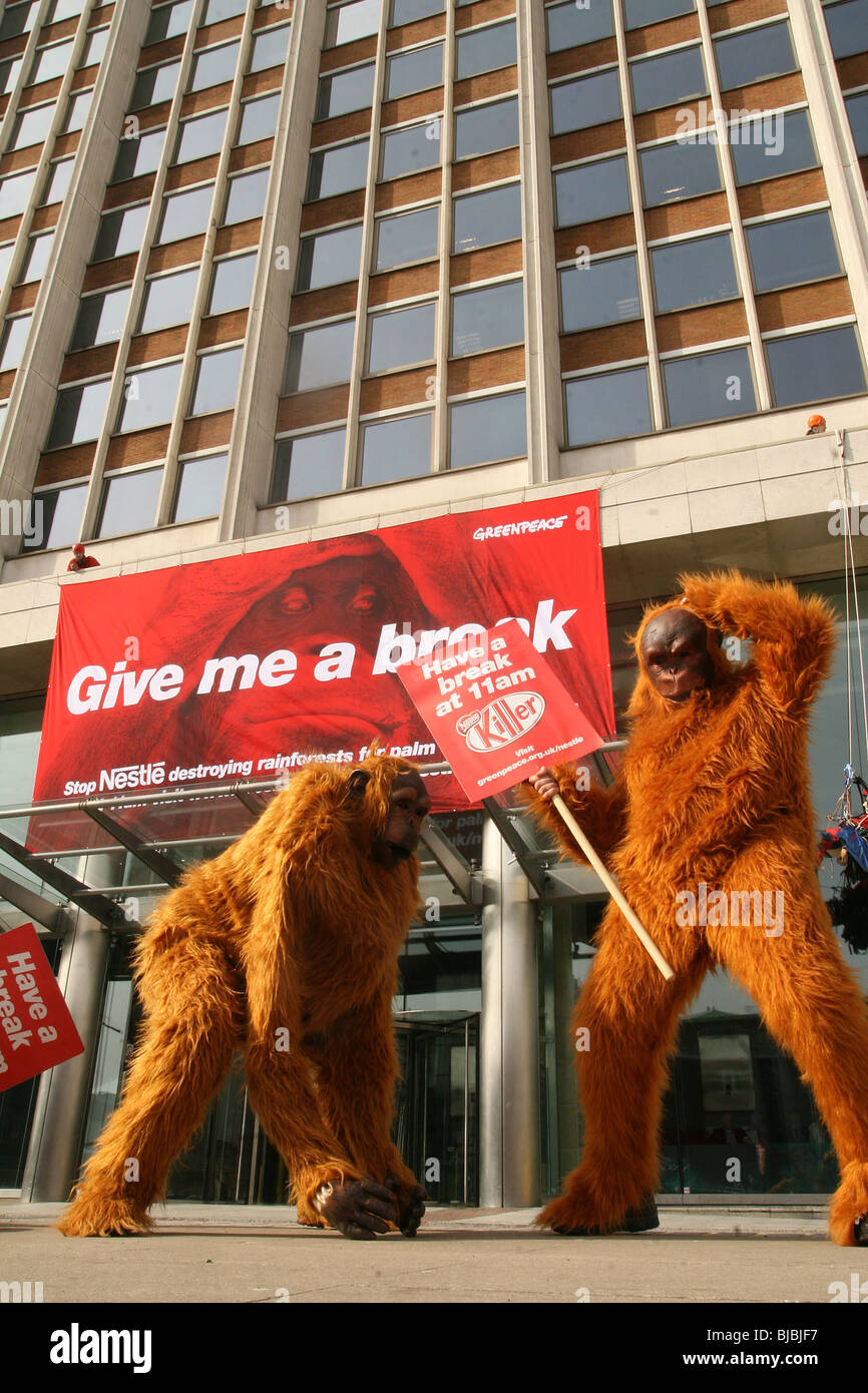 Greenpeace protest outside Nestle HQ Stock Photo - Alamy