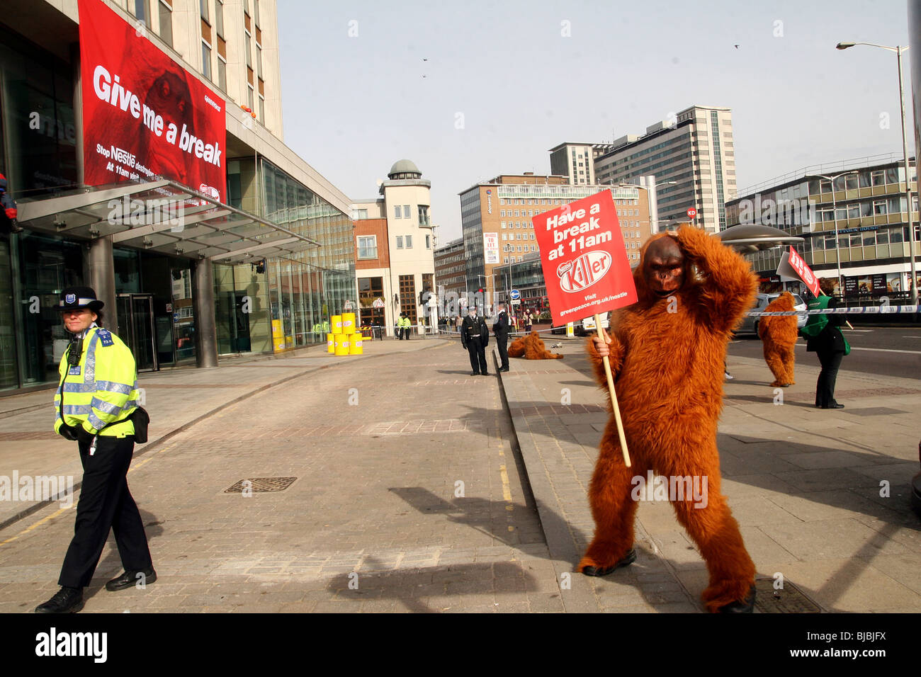Greenpeace protest outside Nestle HQ Stock Photo - Alamy