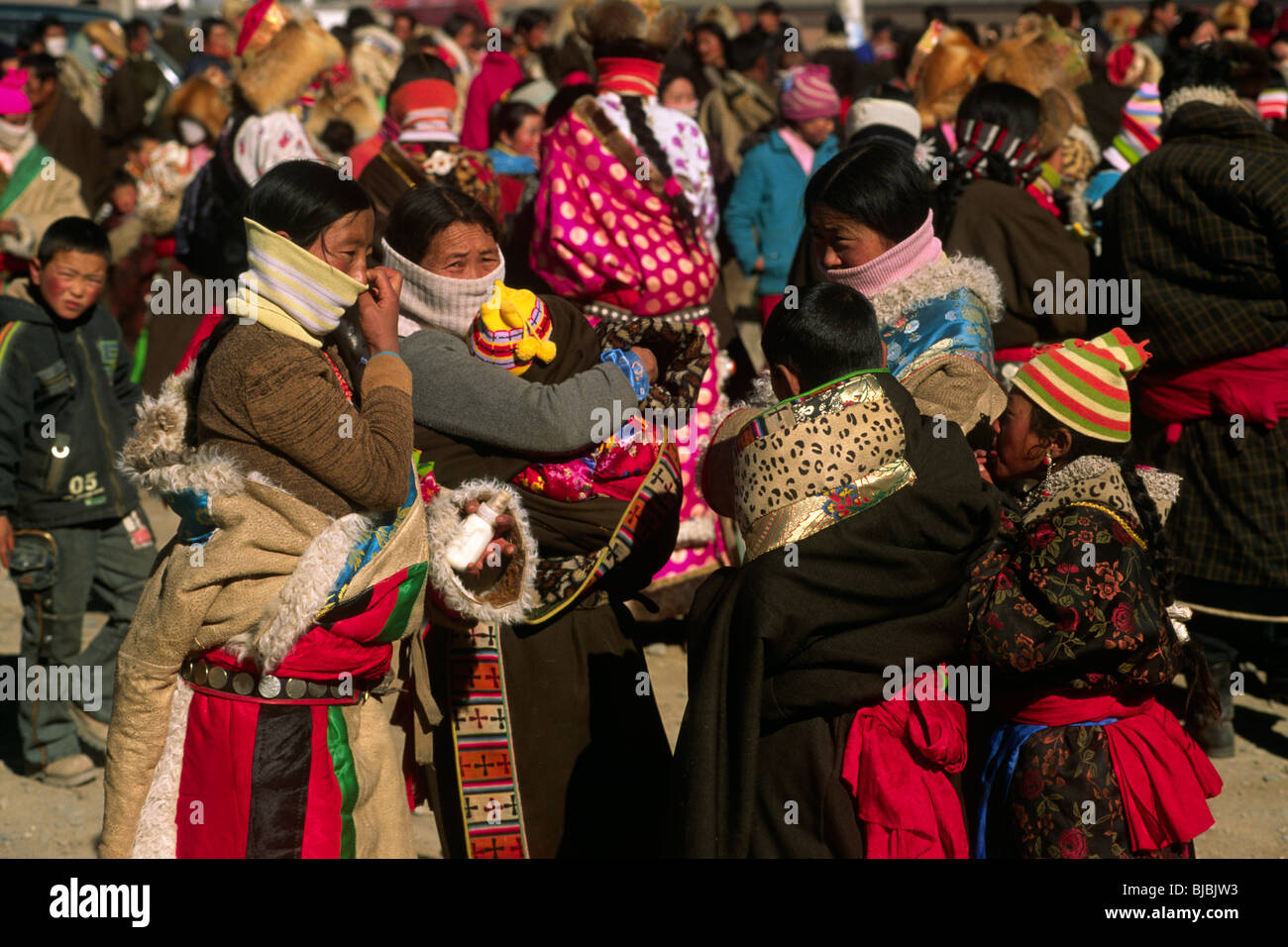 China, Tibet, Gansu province, Xiahé, Labrang monastery, Tibetan New ...